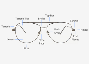 Parts of Glasses | Glasses Anatomy | SmartBuyGlasses US